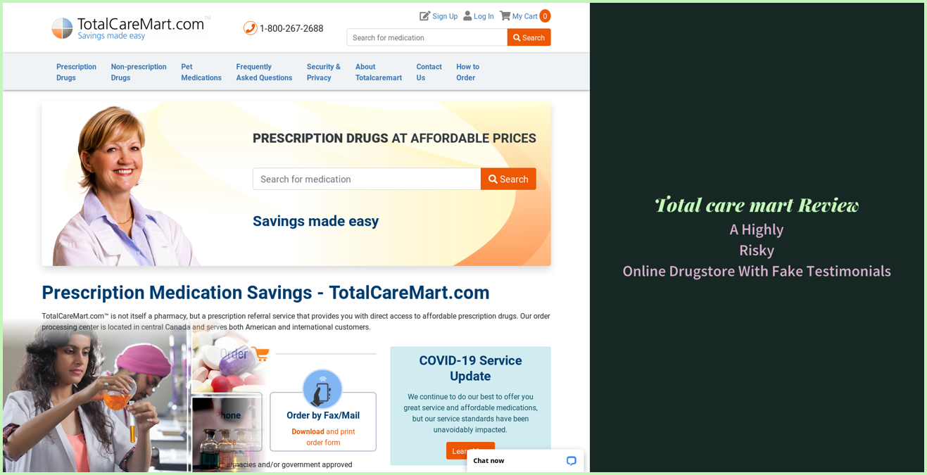 Total Care Mart Review - A Highly Risky Online Drugstore With Fake ...